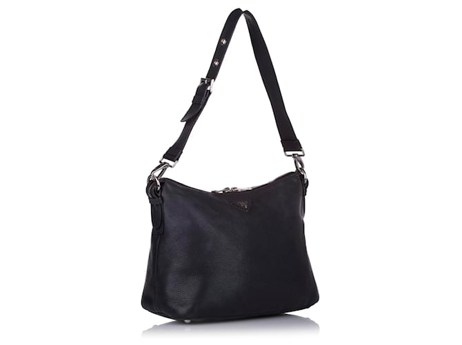 Prada Black Leather Tote Bag Pony-style calfskin ref.598435 - Joli Closet