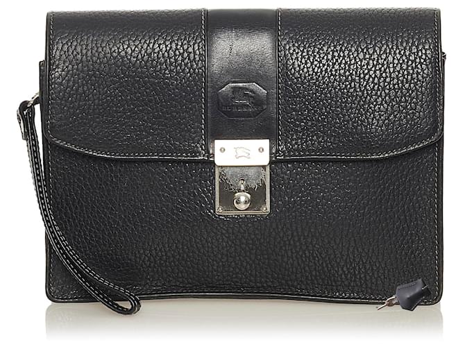 Burberry Black Leather Clutch Bag Pony-style calfskin ref.608043 - Joli ...