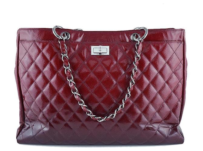 Mademoiselle Chanel Red Ombre Patent Quilted Caviar Diamond Shine Xl ...