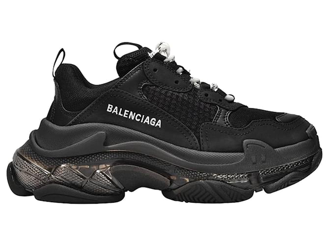 Balenciaga Baskets Triple S à semelle transparente en noir ref.611553 ...