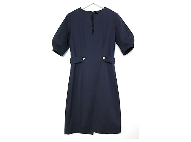 Yves Saint Laurent Yves-Saint-Laurent-Resort 2011 Marineblaues Kleid ...