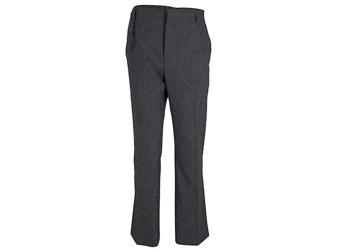 Christian Dior Pantalon Dior Coupe Droite en Laine Grise ref.614093 ...