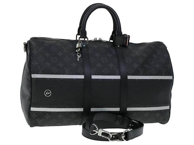 LOUIS VUITTON Monogram Eclipse fragment Keepall Bandouliere45 M43413 ...