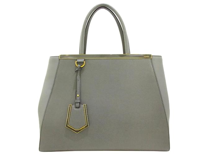 Fendi Gray 2Jours Leather Satchel Grey Pony-style calfskin ref.616539 ...