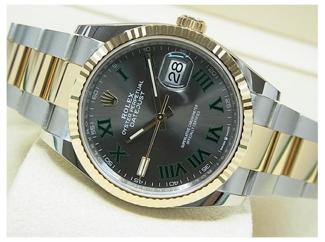 Rolex Datejust 36 Slate Roman SS xYG combination 126233 Mens Grey Steel ...