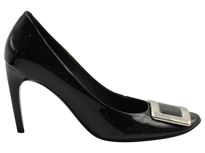 Roger Vivier Round Toe Pumps in Black Leather Patent leather ref.617608 ...