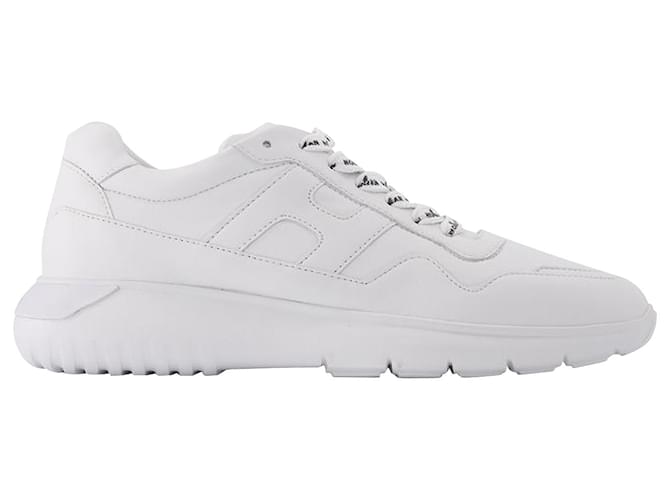 Hogan Interactif3 Baskets en cuir à lacets en cuir blanc ref.621224 ...