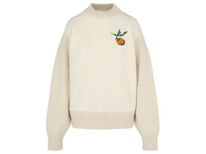 Off White Off-White Mens Pascal Embroidered Wool Sweater Multiple ...