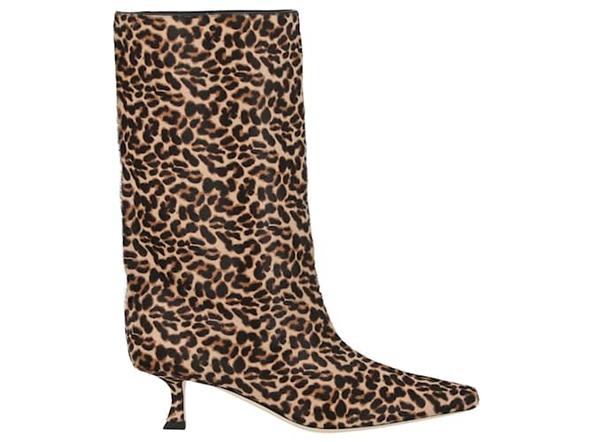 Jimmy Choo Chad 50 Leopard Print Pony Boots Multiple colors Leather Pony-style calfskin ref ...