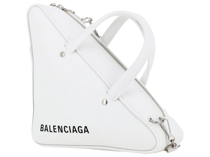 Balenciaga Triangle Duffle White Leather ref.628499 - Joli Closet