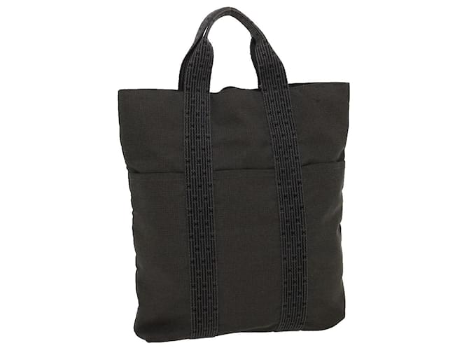 Hermès HERMES Her Line Cabas Tote Bag Polyamide Canvas Gray Auth cl117 ...