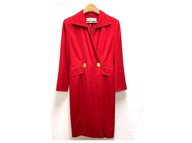 Christian Dior Coats, Outerwear Red Wool ref.630860 - Joli Closet