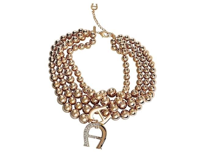 Aigner Bedazzled Necklace Golden Metal ref.632032 - Joli Closet