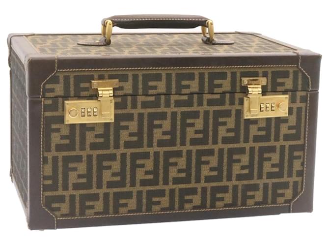 FENDI Zucca Canvas Vanity box Hand Bag Brown Auth fm664a ref.636718 ...