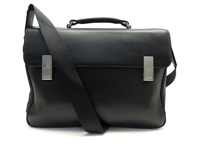 Autre Marque NEW PORSCHE DESIGN SADDLEBAG 41CM BLACK LEATHER SHOULDER ...
