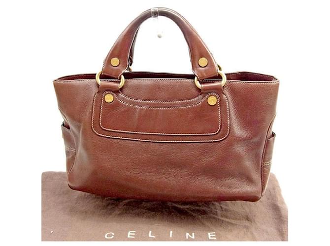 Céline *Celine Handbag Back Bag Back Boogie Bordeaux Leather Celine ref ...
