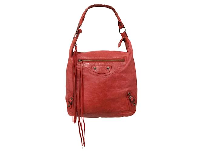 Balenciaga Moto Red Leather Hobo Bag ref.641267 - Joli Closet