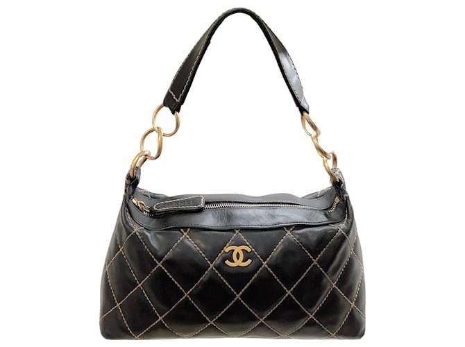 Chanel Wild Stitch Black Leather Shoulder Bag ref.641538 - Joli Closet
