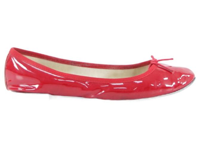 Ballerines Repetto 38.5 Cuir Rouge ref.646883 - Joli Closet