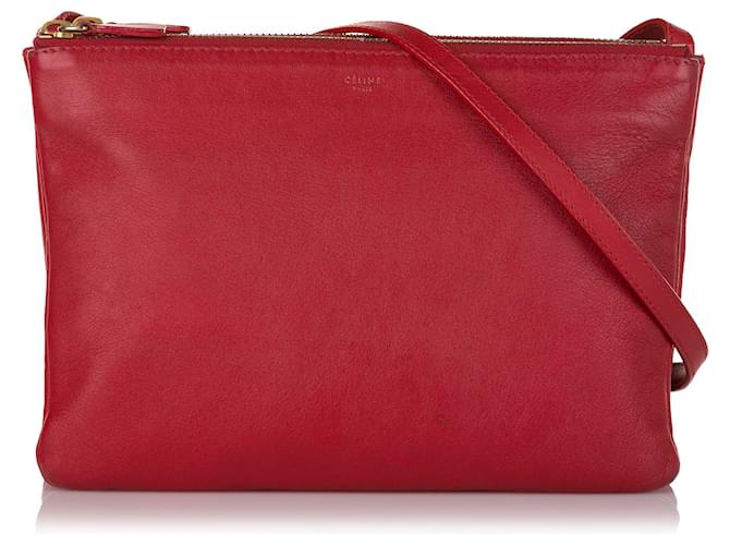 Céline Celine Red Trio Leather Pony-style calfskin ref.647678 - Joli Closet