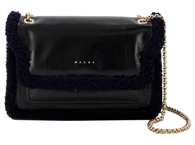 Marni Trunk Envelope Chain Bag in Black Leather ref.647856 - Joli Closet
