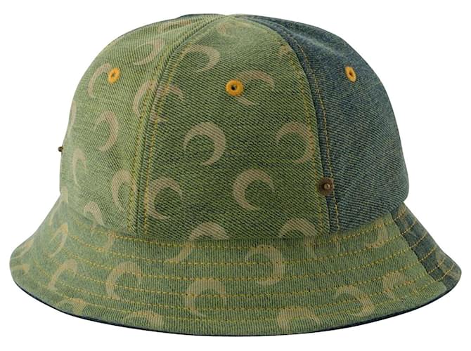 Marine Serre Denim Bell Hat in Green Cotton ref.647877 - Joli Closet