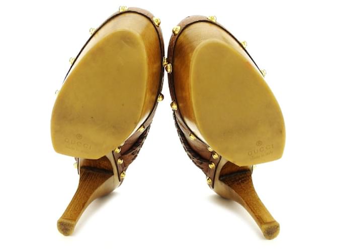 Gucci Talons Cuir Beige ref.648150 - Joli Closet