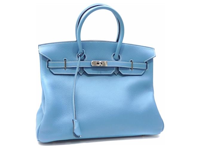 Hermès HERMES BIRKIN 35 Light blue Leather ref.651912 - Joli Closet