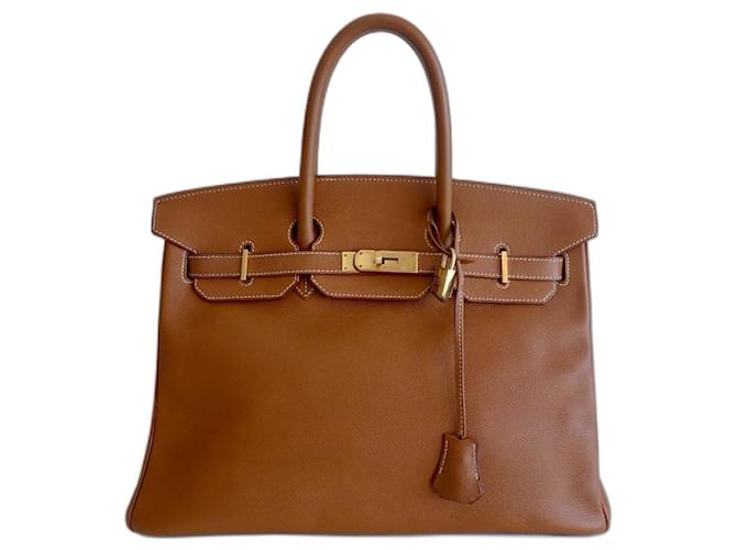 Hermès HERMES BIRKIN BAG 35 GOLD Caramel Leather ref.653209 - Joli Closet