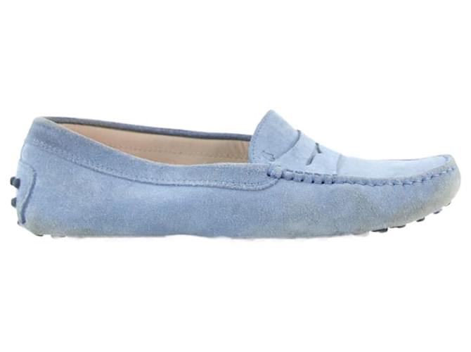 Mocassins Tod's 35.5 Daim Bleu ref.655596 - Joli Closet