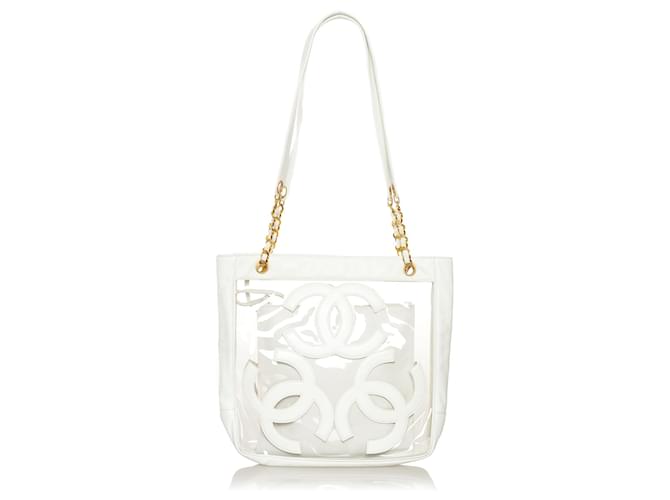 Chanel White PVC Triple CC Tote Bag Plastic ref.656422 - Joli Closet