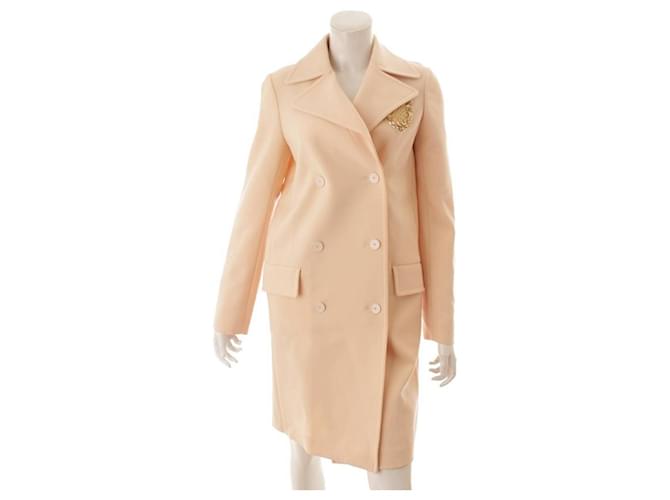 *Christian Dior 17Manteau doublé AW Flower Bijou Emblem Rose Beige 36 ...