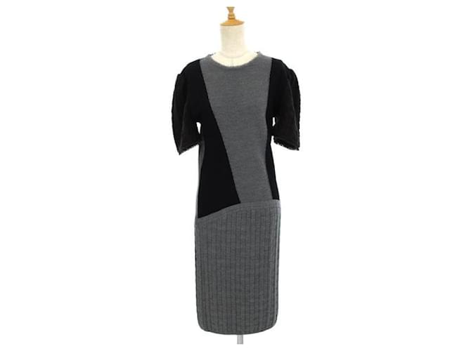 Robe Fendi Laine Noir Gris ref.662646 - Joli Closet