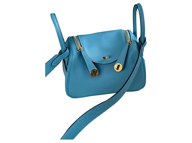 Hermès Mini Lindy Light blue Leather ref.662784 - Joli Closet