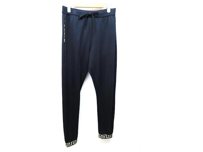 *Pantalones Versace Greca Border Gym Sweatpants Hombre Negro Nylon ref ...