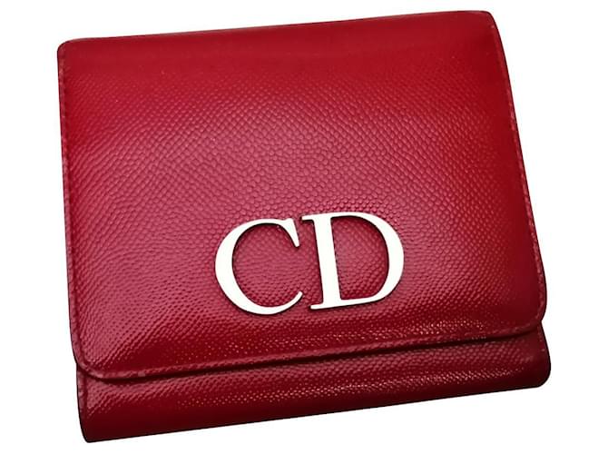 Christian Dior Wallets Red Leather Nylon ref.680006 - Joli Closet
