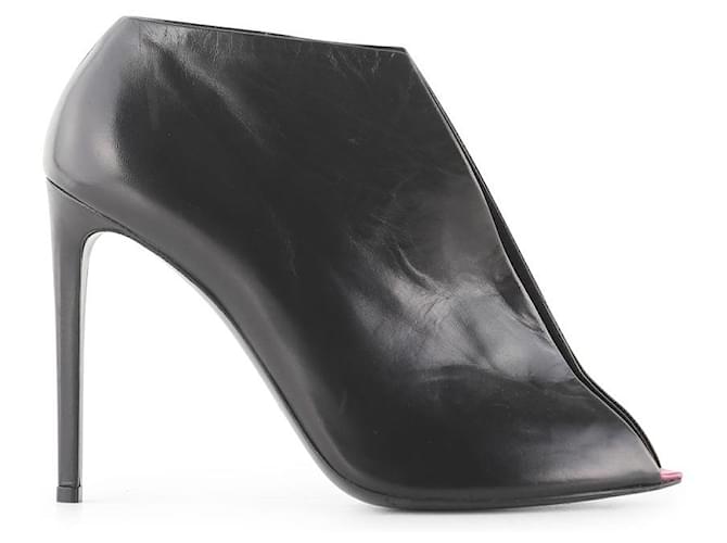Balenciaga Black Leather Split Vamp Open Toe Booties ref.683638 - Joli ...