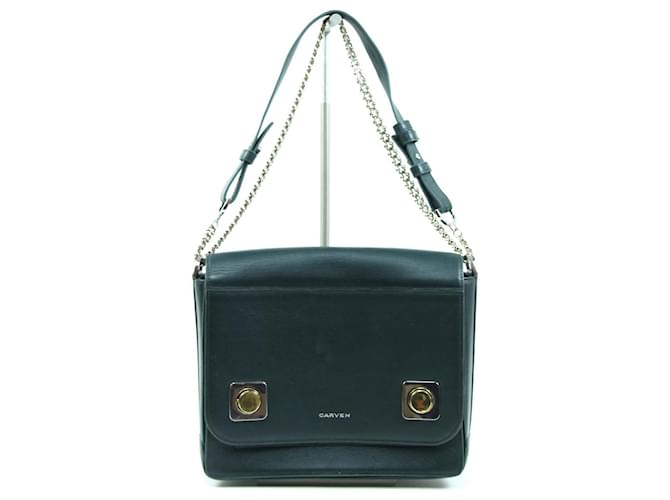 Sac À Main Carven Cuir Vert ref.689492 - Joli Closet