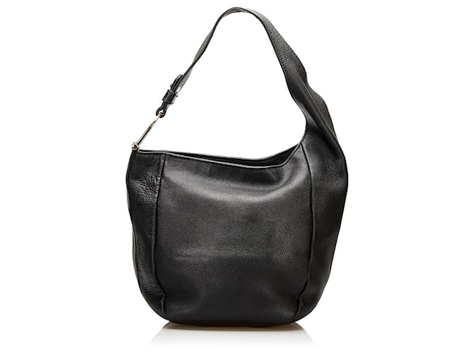 Gucci Black Greenwich Leather Shoulder Bag Pony-style calfskin ref ...