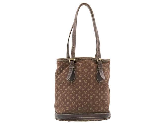 LOUIS VUITTON Monogram Mini Lin Bucket PM Shoulder Bag Brown M95226 ...