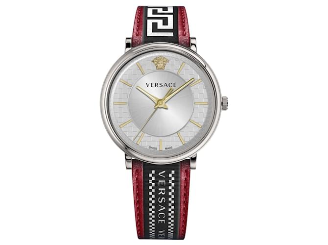 Versace V-Circle Gent Strap Watch Metallic ref.694982 - Joli Closet
