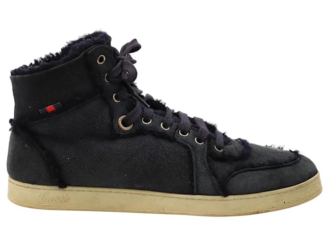 Gucci Aspen High Top Sneakers in Blue Suede ref.698843 - Joli Closet