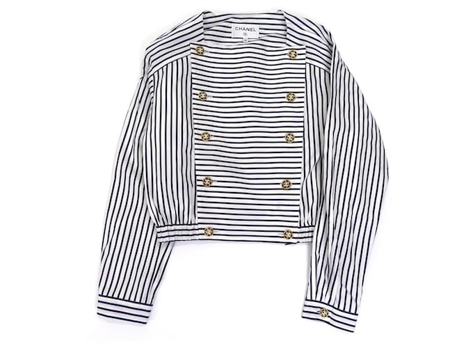 *Chanel Coco Mark Border Blouse Women's 22SS Collection Runway Coco ...