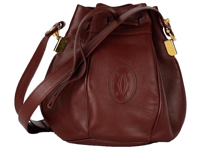 Sac à cordon Must de Cartier Cuir Marron ref.704006 - Joli Closet