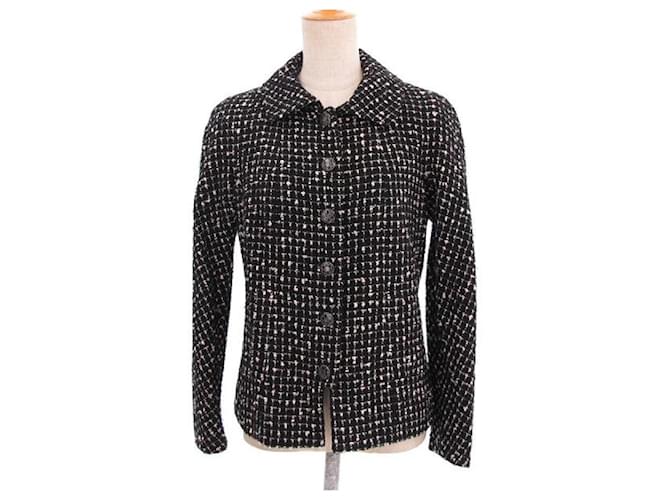 * CHANEL Jacket Black White Polyester Wool Nylon ref.707208 - Joli Closet