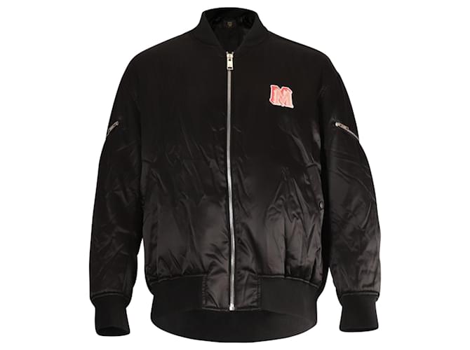 MCM Logo Bomber Jacket in Black Nylon ref.709830 - Joli Closet