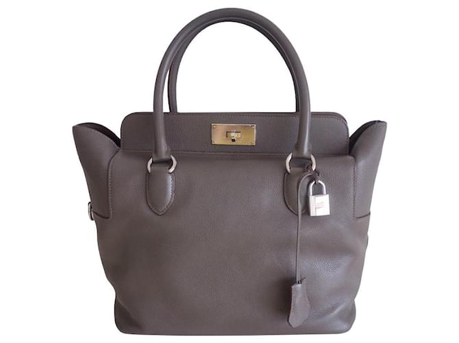 Hermès Hermes Toolbox bag Grey Leather ref.710050 - Joli Closet