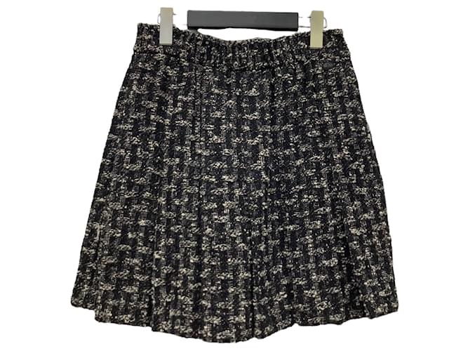 *CHANEL Jupe en tweed noir x blanc ref.712500 - Joli Closet