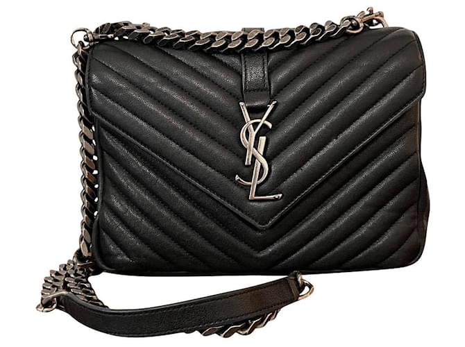 yves saint laurent college medium Black Leather ref.714489 - Joli Closet