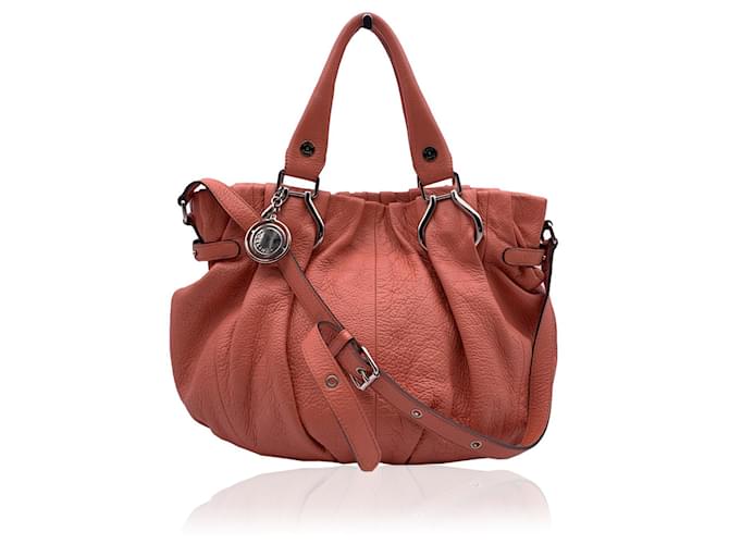Céline Salmon Leather Tote Bag Handbag Shoulder Bag Orange ref.716654 ...
